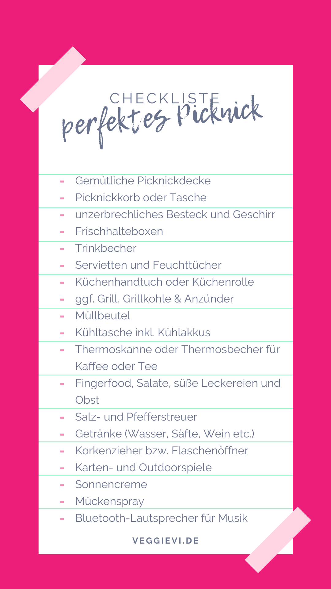 Einfache vegetarische Picknick Rezepte für unterwegs — veggievi.de