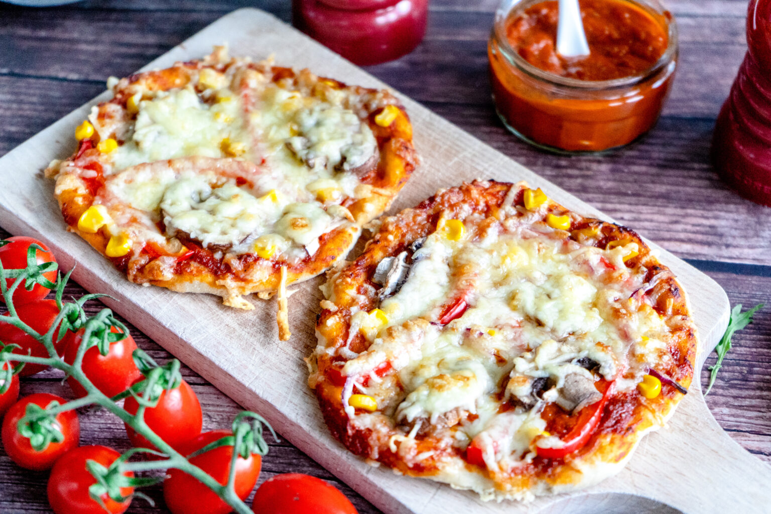 Vegetarische Mini-Pizzen einfach selbstgemacht